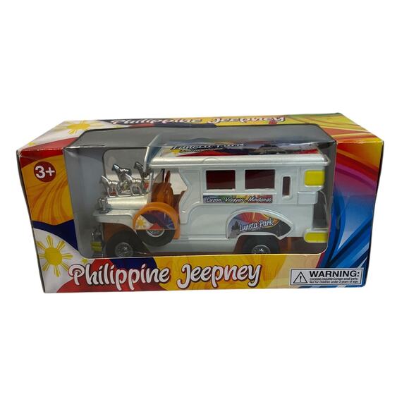 J&J Pinoy Crafts | Toys | Nib Philippine Jeepney White Die Cast Pull ...